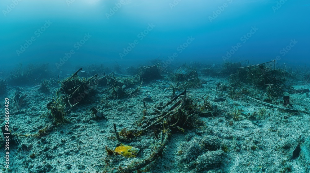 Overfishing effects on ocean habitats barren seafloor with abandoned ...