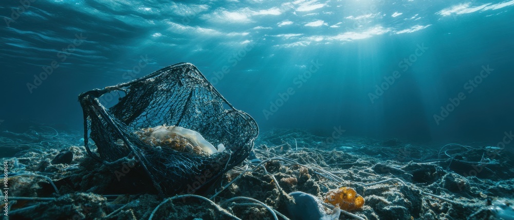 Overfishing crisis affecting ocean ecosystems barren waters with ghost ...
