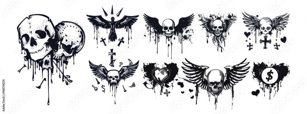 wing Spray paint graffiti with drips and splatter vector, spray ...