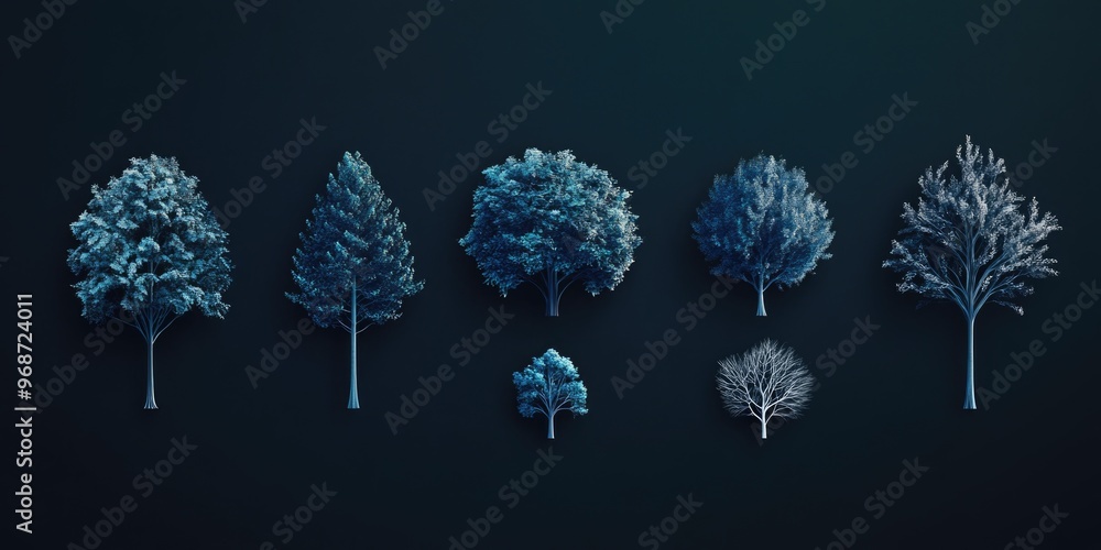 An artistic representation of tree growth, comparing the height and ...