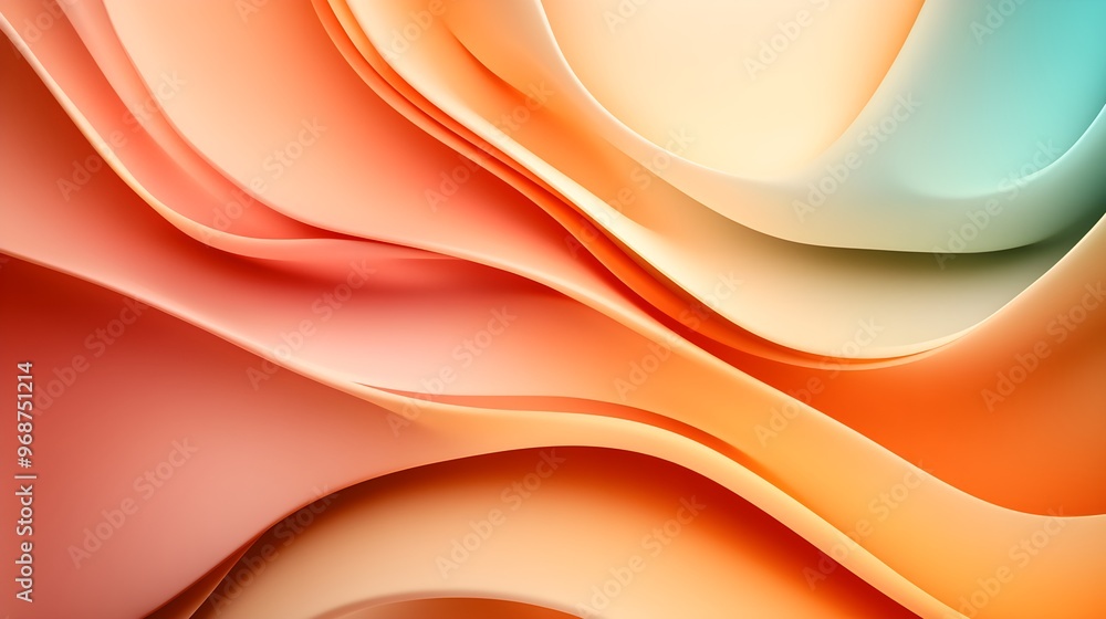 Abstract minimalist design with smooth rounded forms, subtle gradients ...