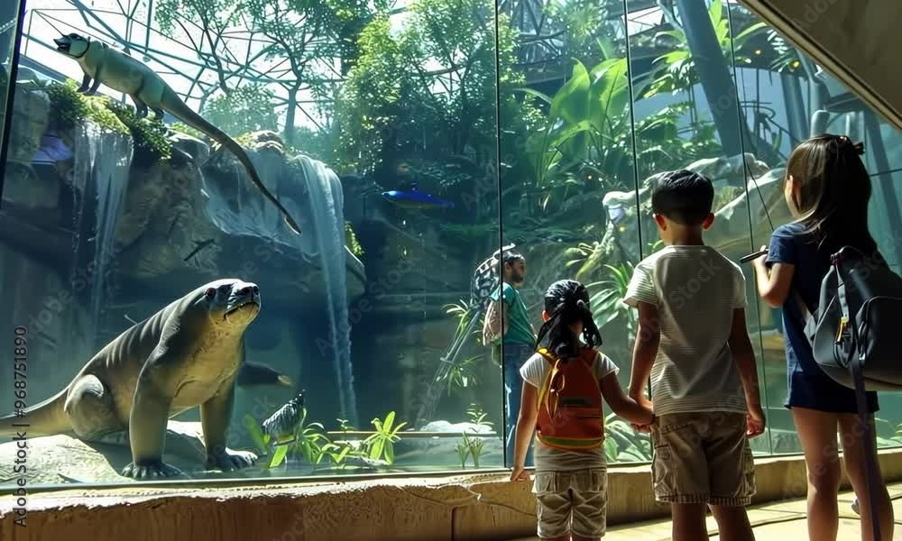 Family visiting a zoo for World Environment Day, kids excitedly ...