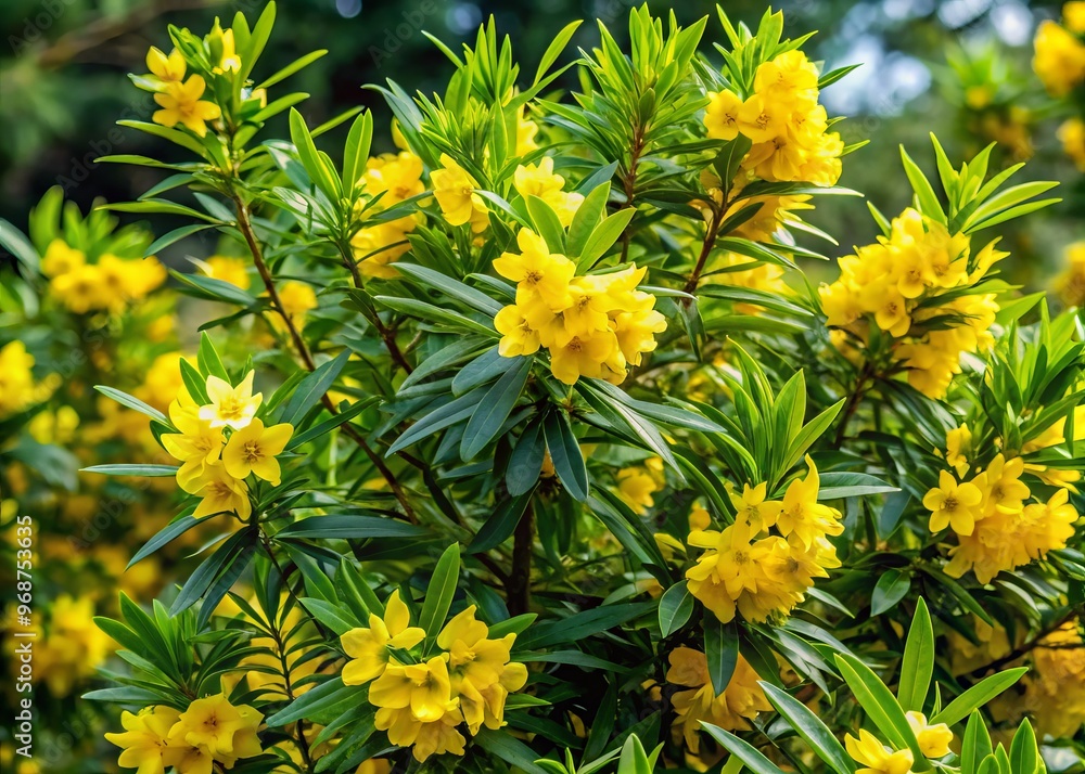 Cascabela thevetia is a stunning evergreen shrub with vibrant yellow ...