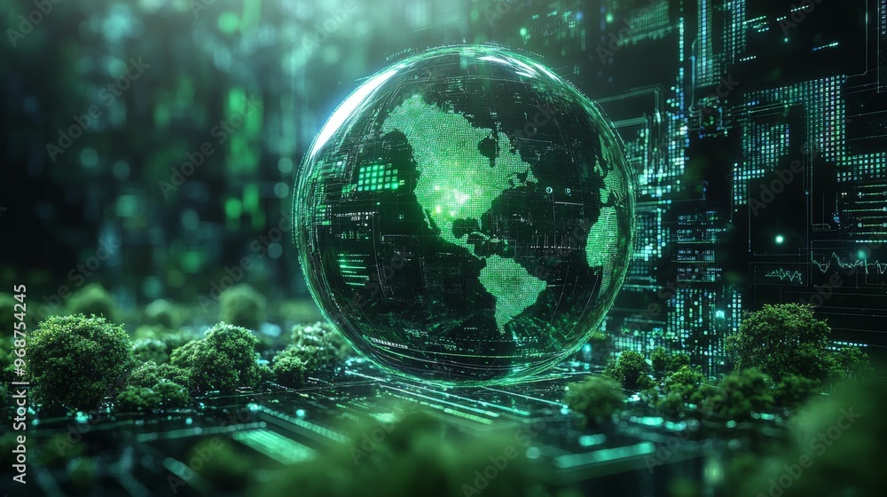 AI-powered environmental monitoring systems predicting climate changes ...