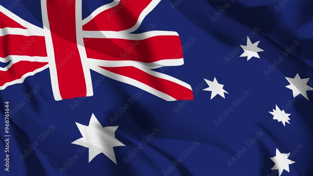 Australia Flag Flying Video, HD High Resolution Waving Australia Flag ...