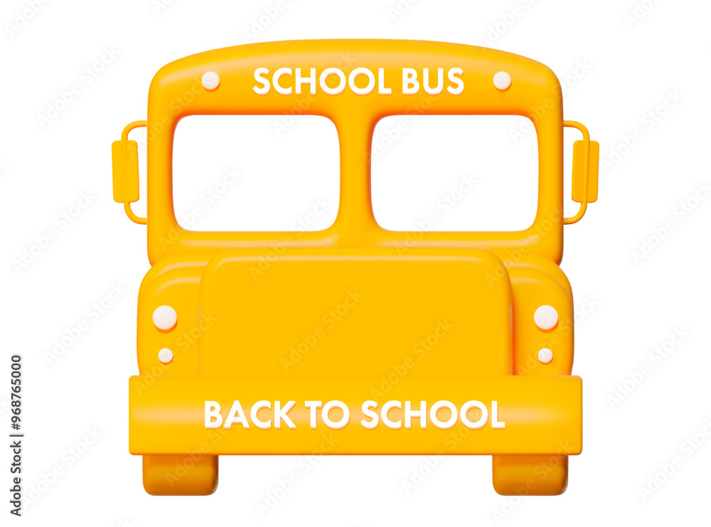 Poster 3d yellow school bus, front view – Wall Art | UkPosters