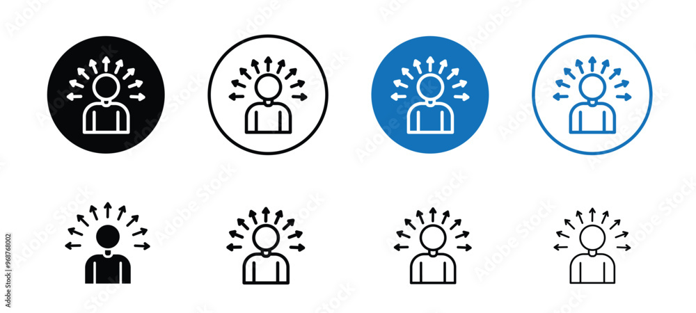 Set of self awareness icons, self awareness icon sheet in different ...