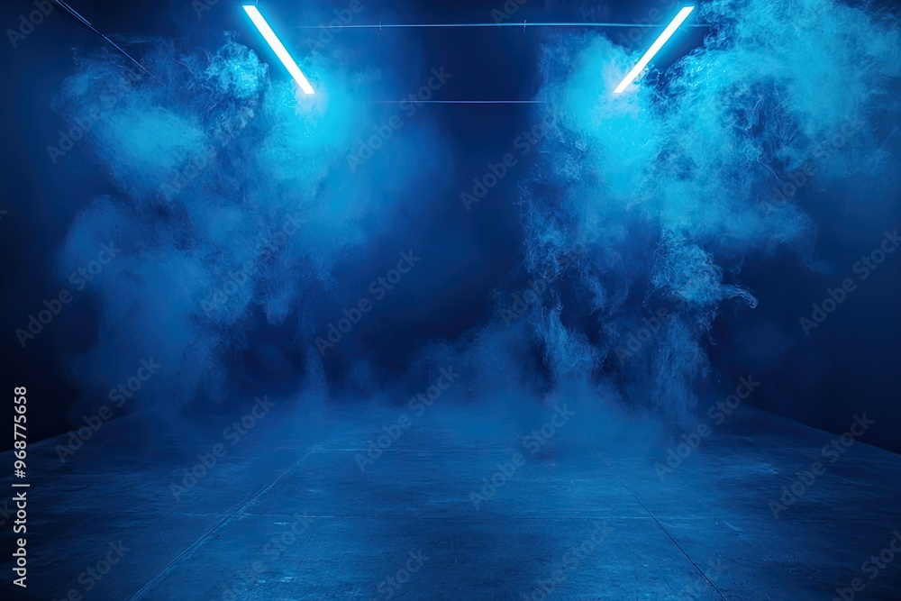 Texture overlay effect for text or space. Blue background. Smoke fog ...