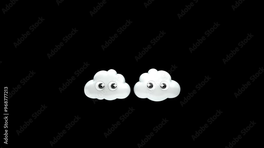 two cartoon clouds with a transparent background. cloud 2d animation ...