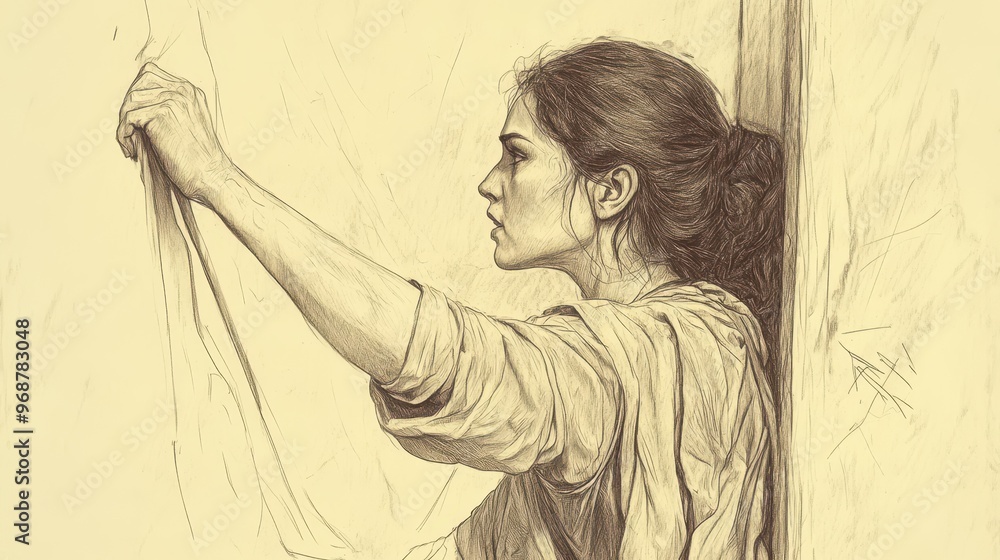 Rahab and the Spies: Sign of faith, scarlet rope on Rahab's window as ...