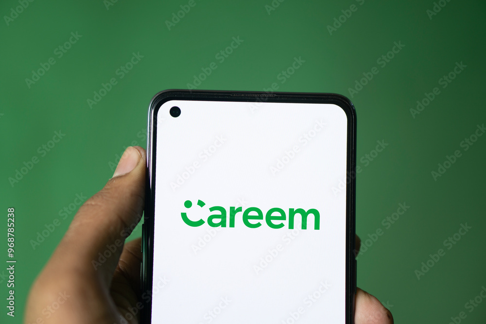 Dhaka, Bangladesh- 11 Sep2024: Careem logo is displayed on smartphone ...