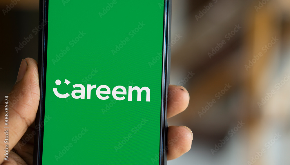 Dhaka, Bangladesh- 11 Sep2024: Careem logo is displayed on smartphone ...