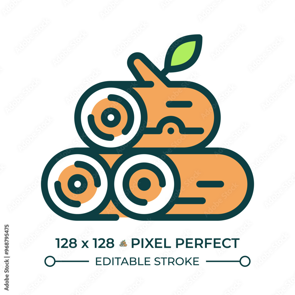 Logging RGB color icon. Tree cutting. Timber wood. Forest management ...