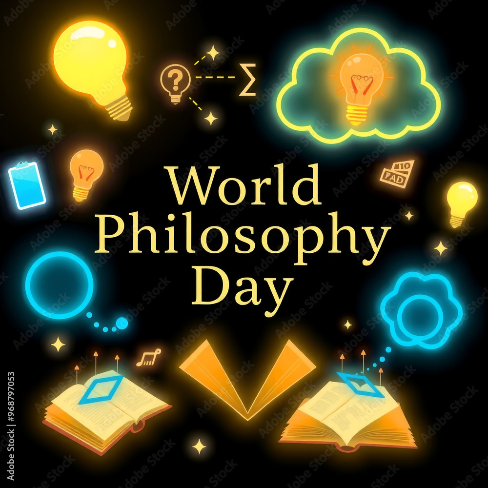 Illuminated icons for World Philosophy Day, celebrating the pursuit of ...