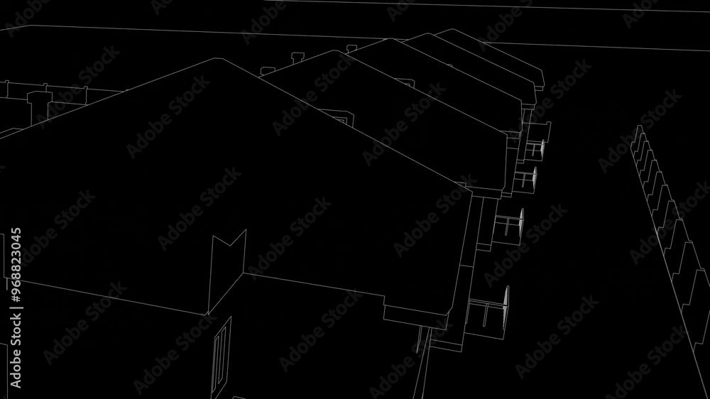 Generic Slopped roof Villa mansion Complex, Seamless Looped Rotating ...