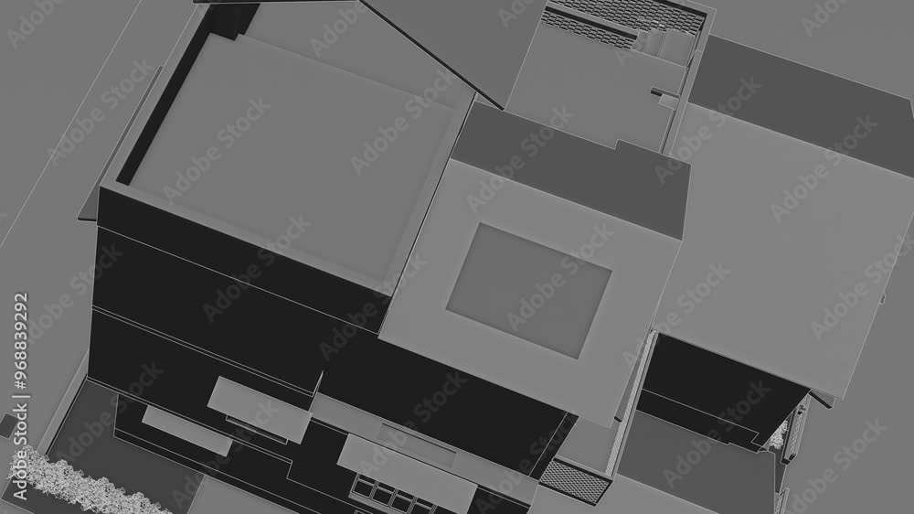 3d Animation of a Generic Classic brick house, Seamless Looped Rotating ...