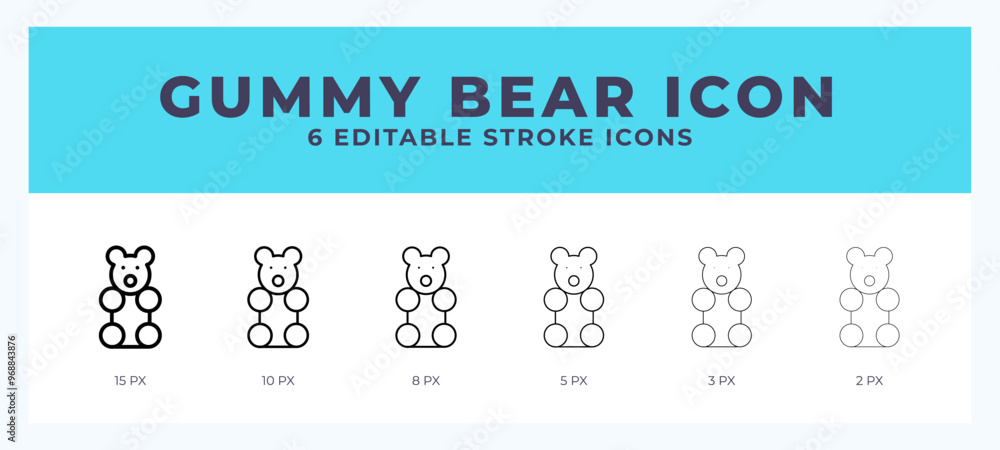 Gummy bear lineal icon symbol vector. Black outline for web. App. Presentation and more. Stock ...