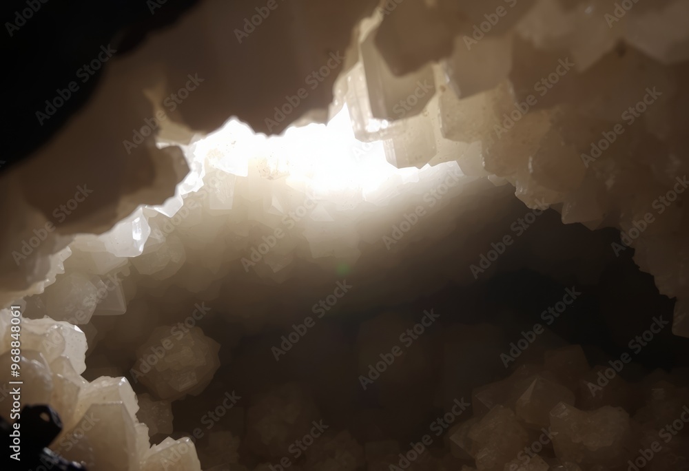 Crystal Cave Inside a geode or a crystal where the light refract Stock ...