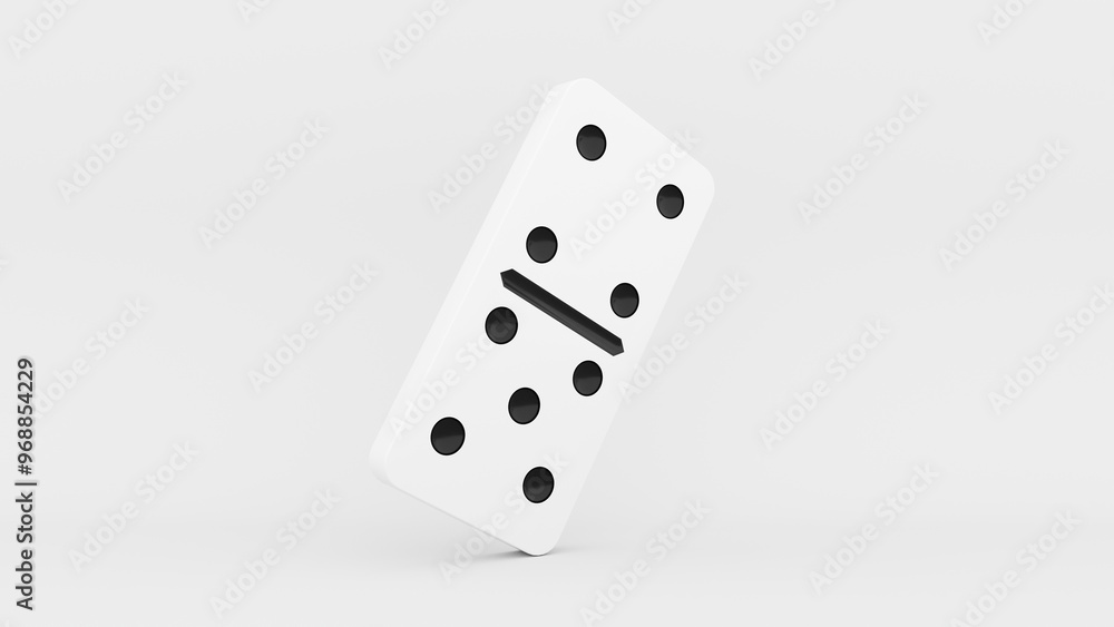 Domino game - 3d render. Tiles, blocks of dominoes with even dots on a ...