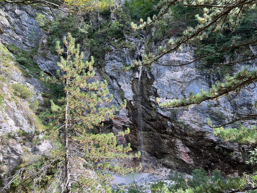 Waterfall Parabola on the Fratarica stream, Log pod Mangartom (Triglav ...