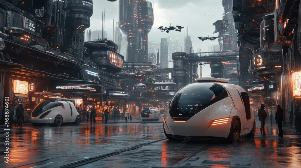 AI-powered urban mobility hub with shared autonomous vehicles and ...