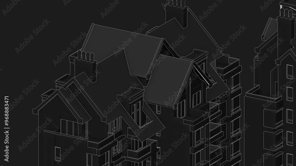 3d Animation of a Generic Apartment Building, Seamless Looped Animation ...