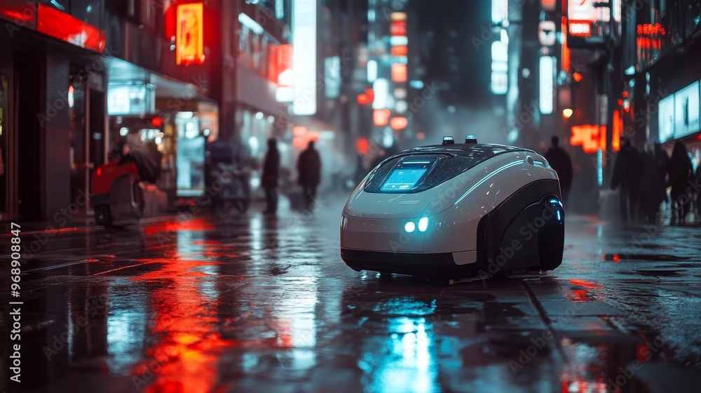 AI-enhanced robotic cleaners maintaining futuristic smart cities ...