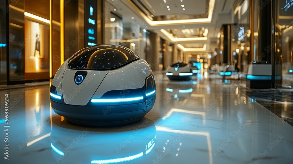 AI-enhanced robotic cleaners maintaining futuristic smart cities ...