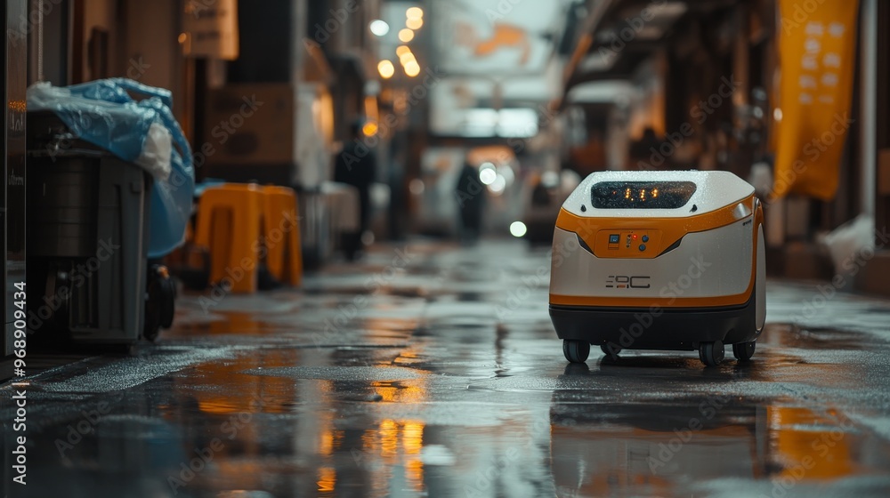 AI-enhanced robotic cleaners maintaining futuristic smart cities ...