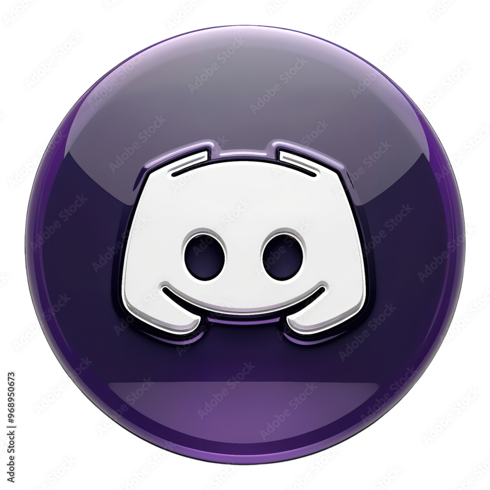 3d discord logo social media online communication channel icon circle ...