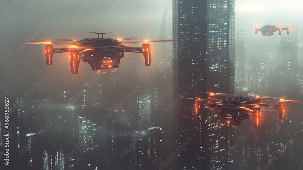 Autonomous AI-driven fire suppression systems in futuristic skyscrapers ...