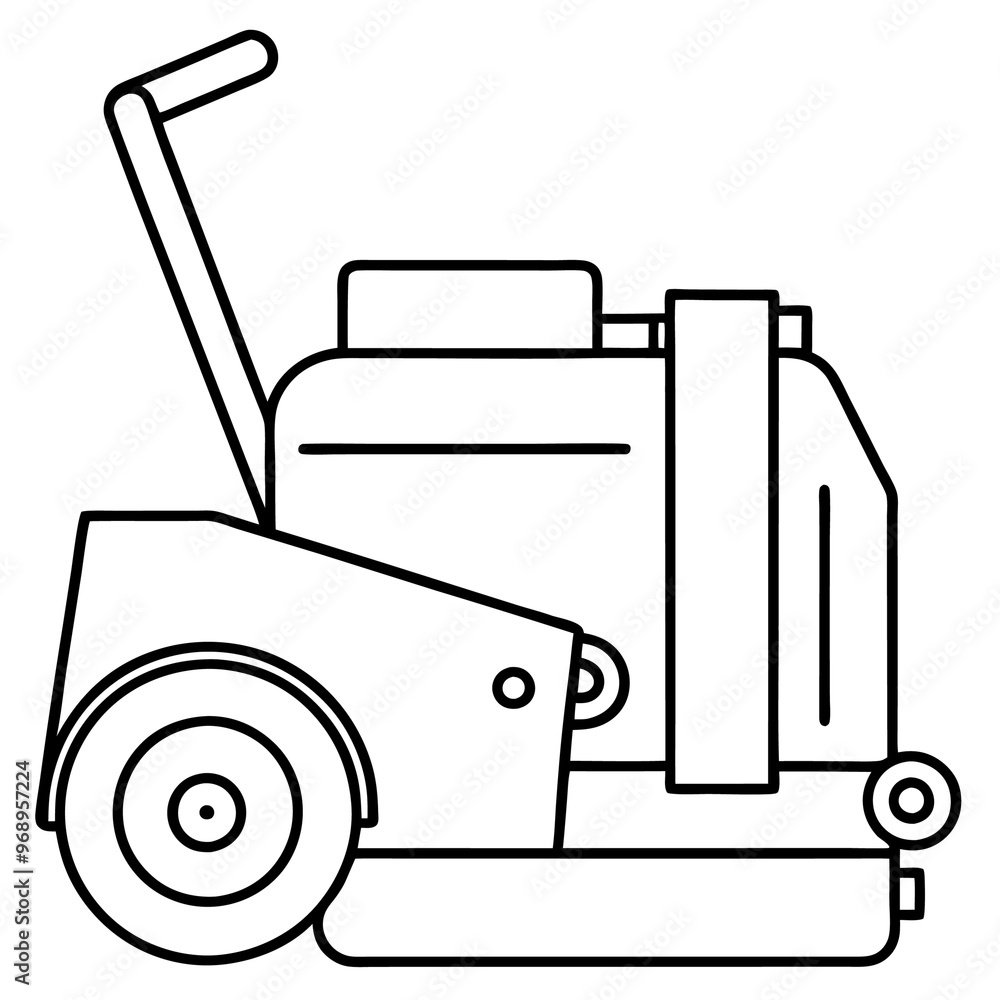 Poster compactor machine outline coloring book page line art drawing ...