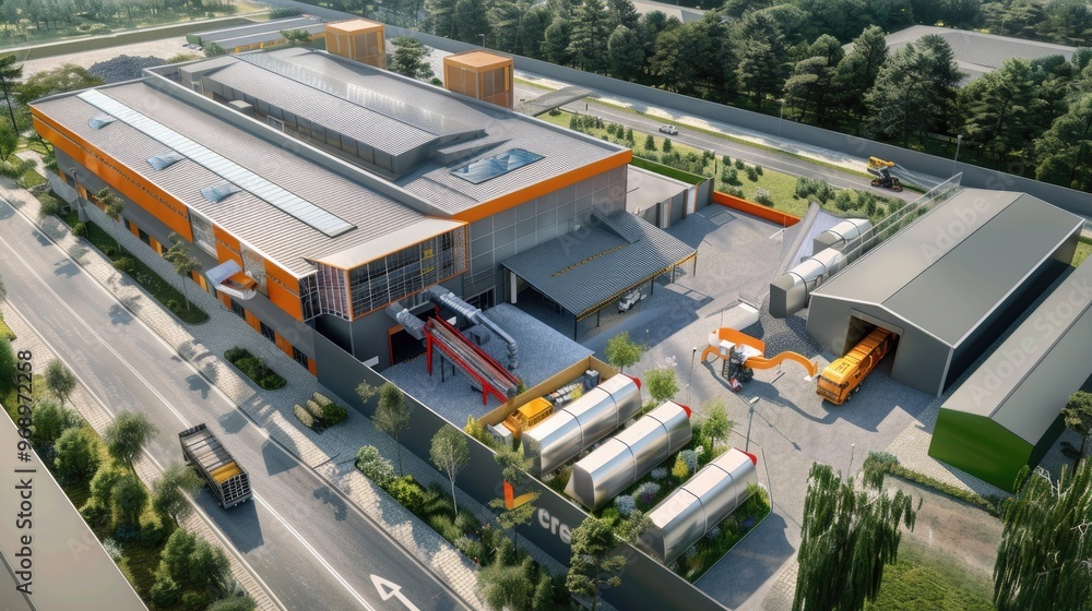 Innovative waste management facility with automated sorting and ...