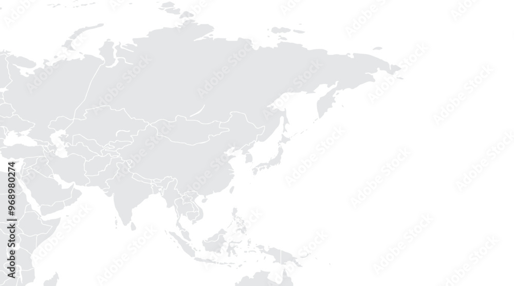 Illustration of a Colored map of Asia.Asia map on white background ...