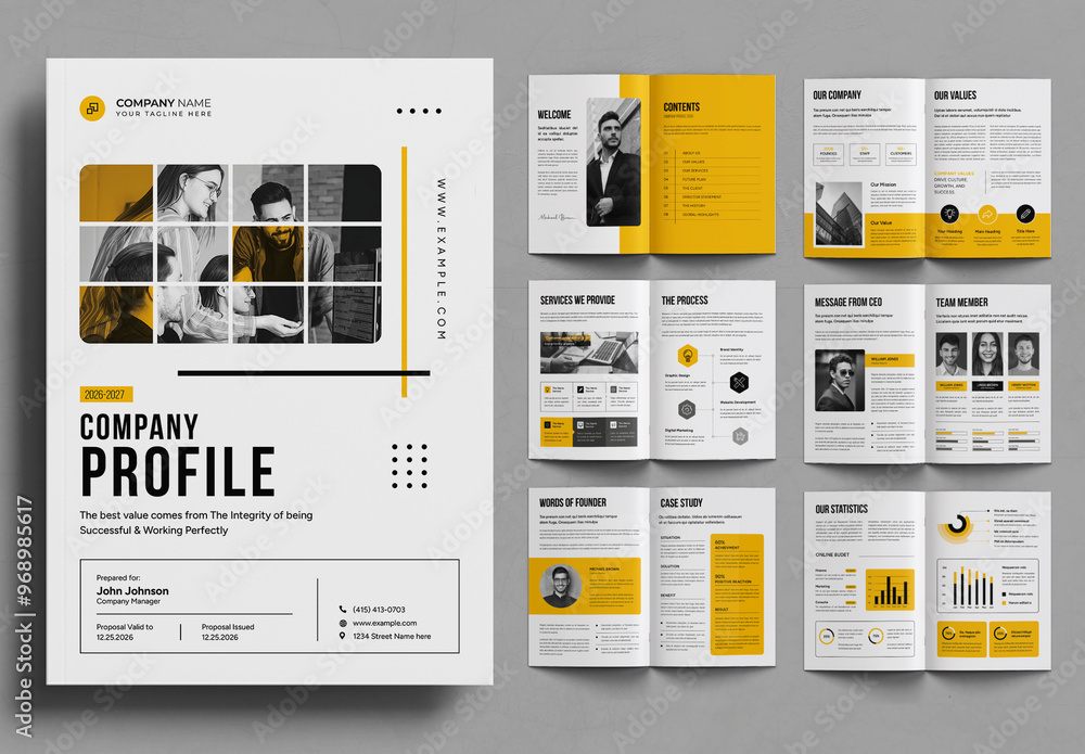 Company Profile Layout Stock Template | Adobe Stock