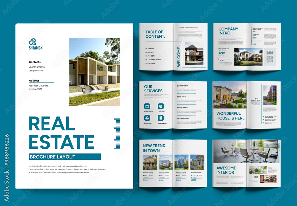Real Estate Brochure Layout Stock Template | Adobe Stock