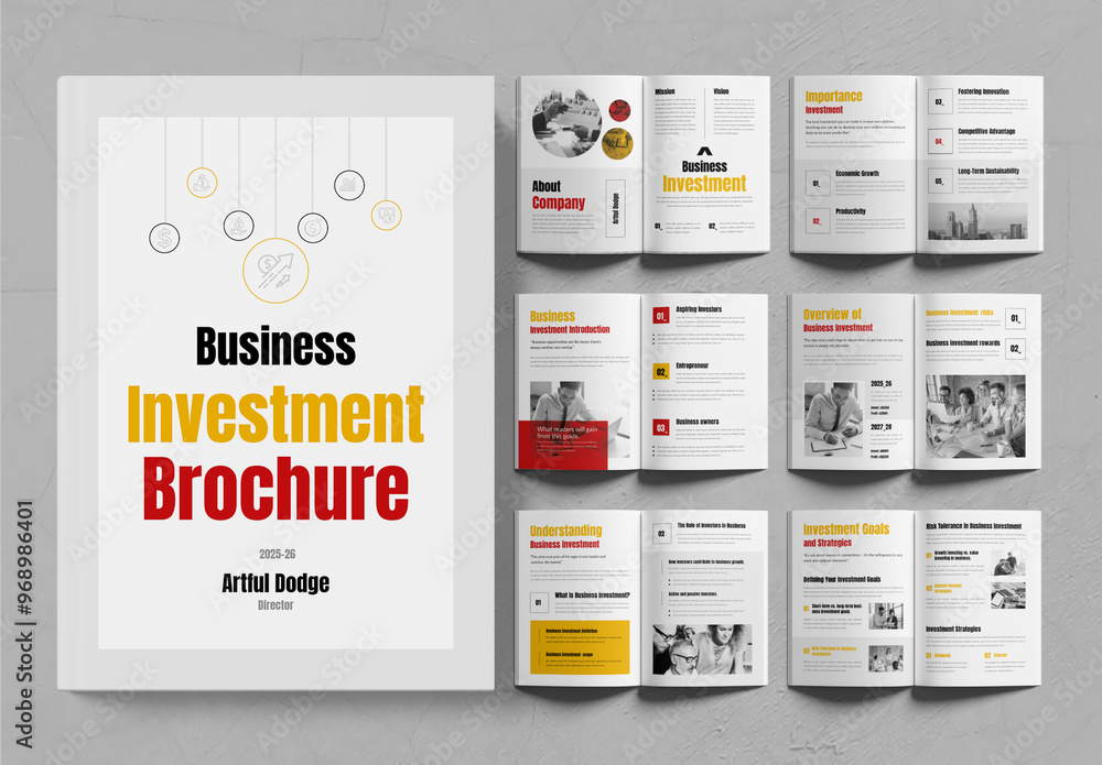 Business Investment Brochure Layout Stock Template | Adobe Stock