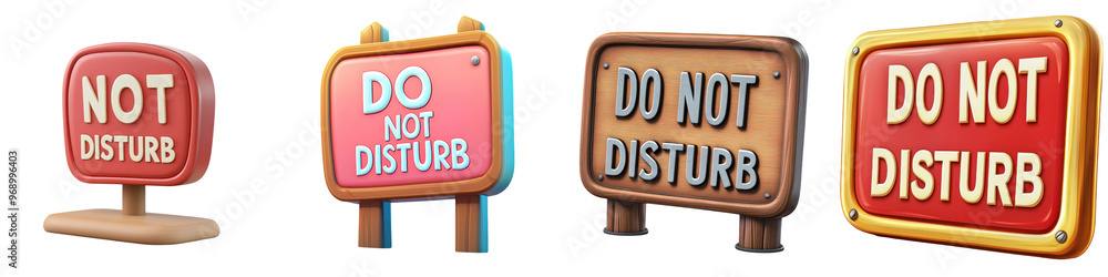 A set of colorful 'Do Not Disturb' signs in various styles, perfect for ...