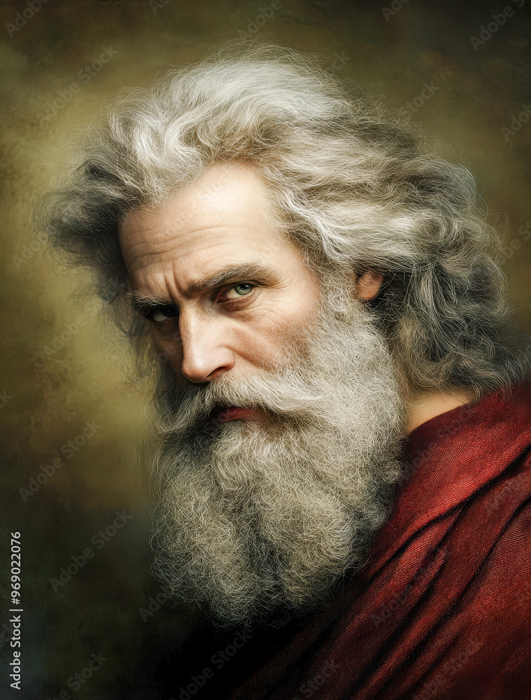 Zeus, the Mighty Greek God of Thunder in Majestic Pose Amidst the ...