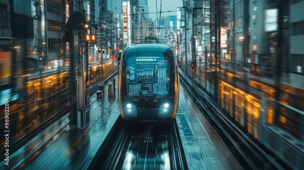Futuristic AI-powered public transit systems with fully autonomous ...