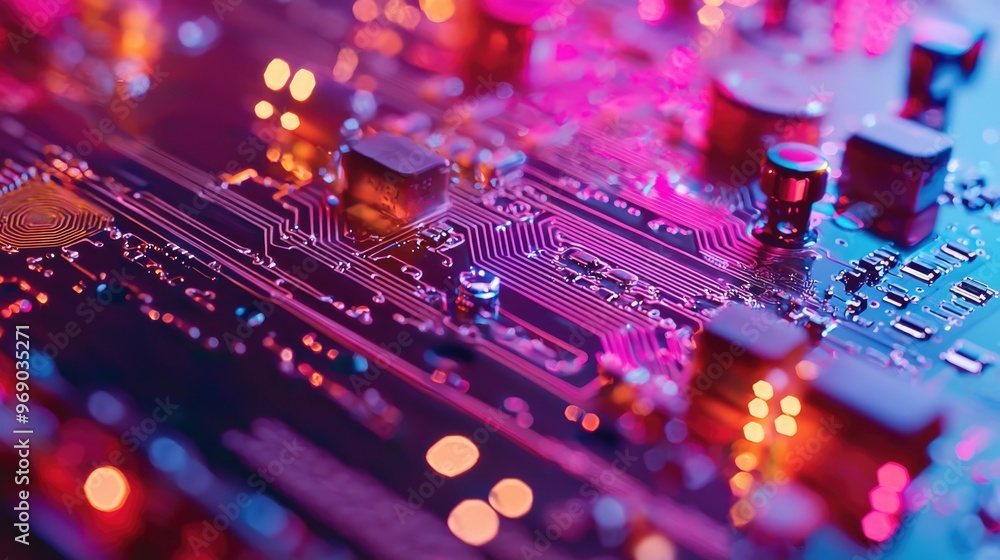 Macro view of MEMS microfluidic lab on a chip Stock Illustration ...