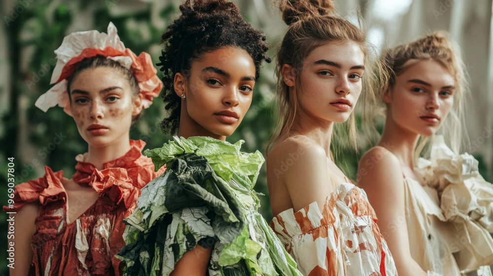 Eco-friendly product launch featuring sustainable fashion, with models ...