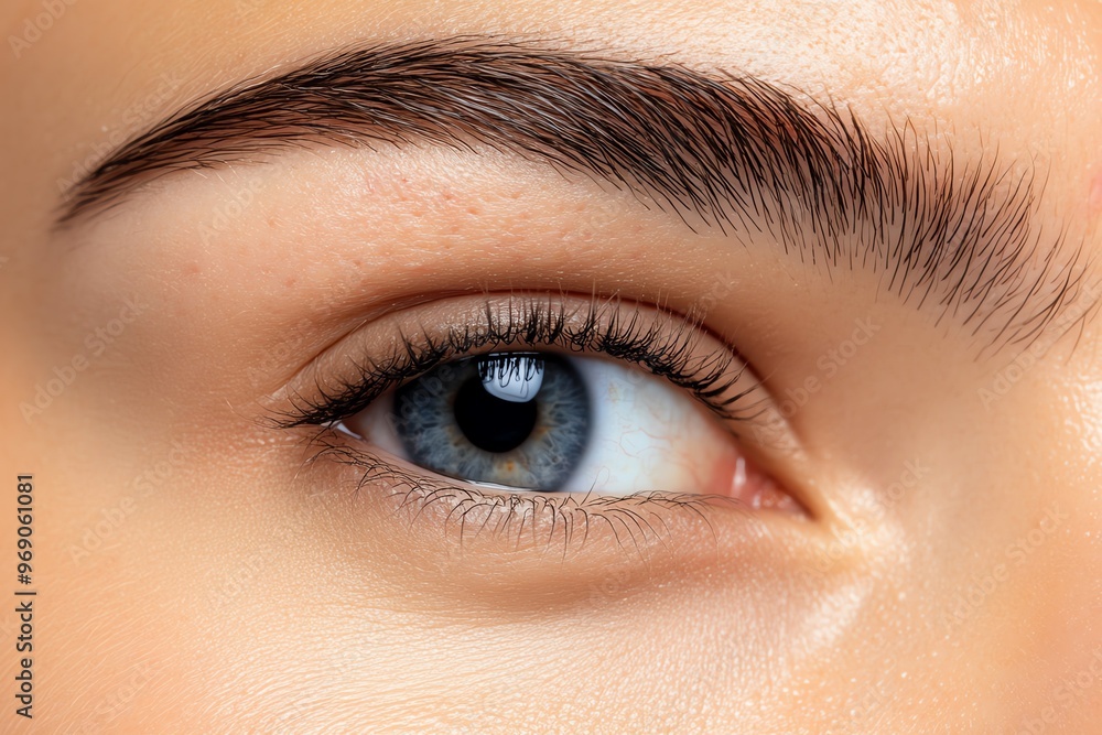 Acne breakout on the forehead in a close-up image, illustrating common ...