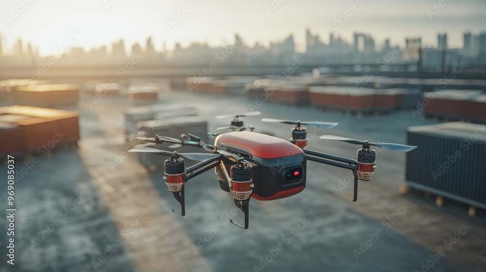 Autonomous AI-powered smart cargo drones delivering heavy goods across ...