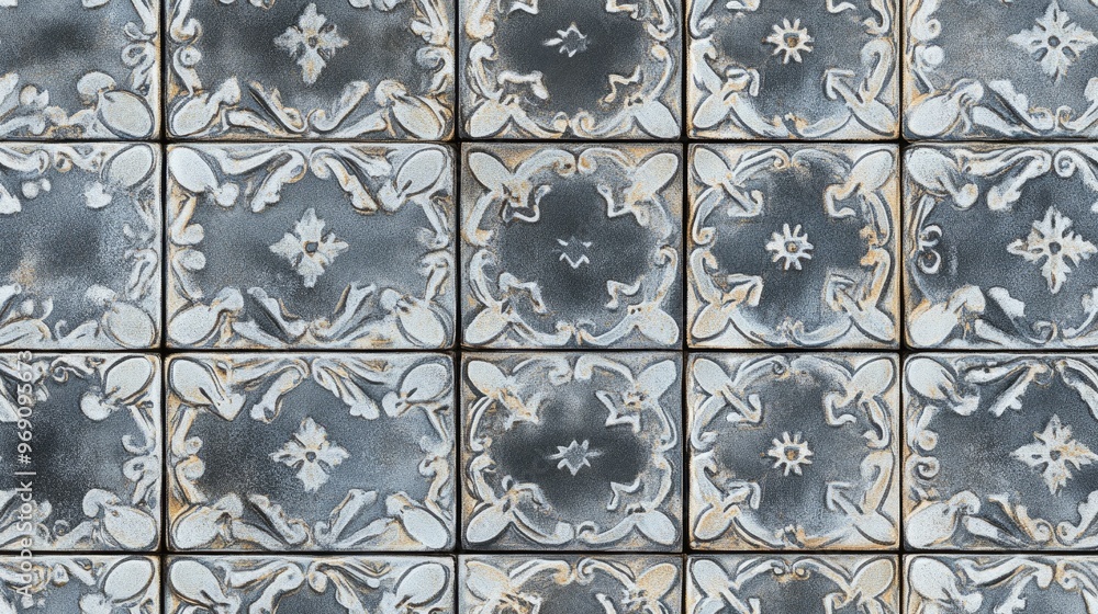 Azulejo inspired tile art featuring bohemian Moroccan textures and ...