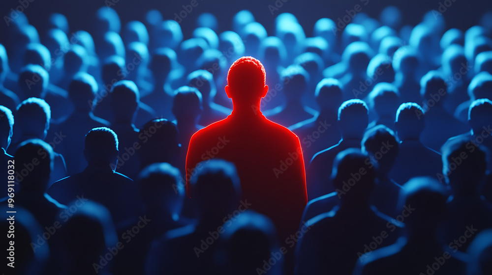 Person of interest, wallpaper, a person who stands out in a crowd Stock ...
