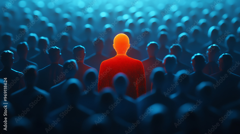 Person of interest, wallpaper, a person who stands out in a crowd Stock ...