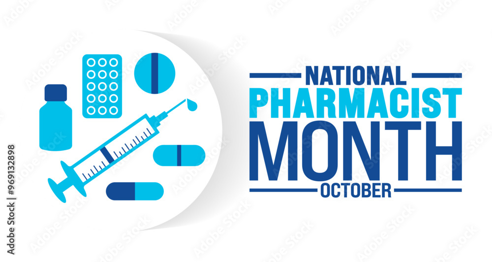 national pharmacist month background or banner design template is ...