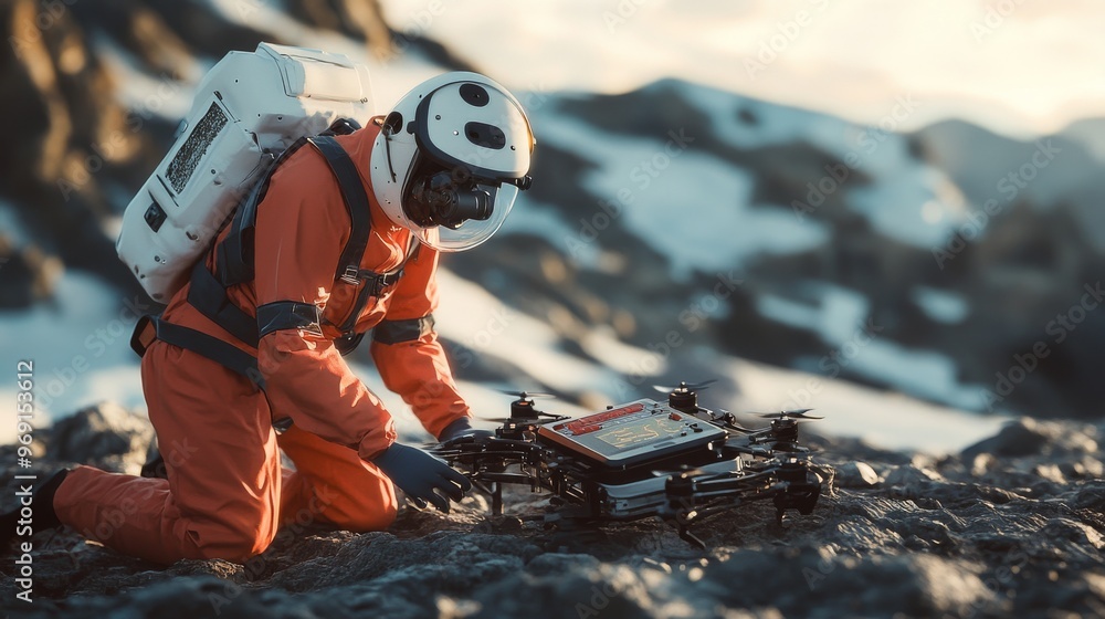 Futuristic remote-controlled surgical drones performing emergency ...
