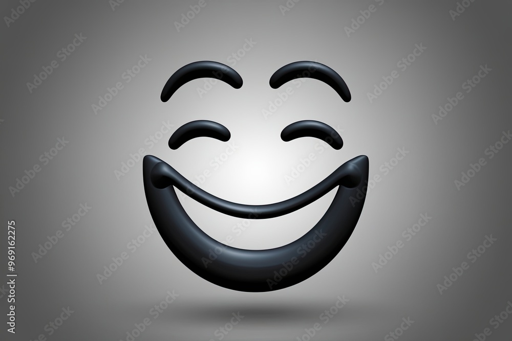 3D Smirking Face Emoji with Playful Sly Expression Stock Illustration ...